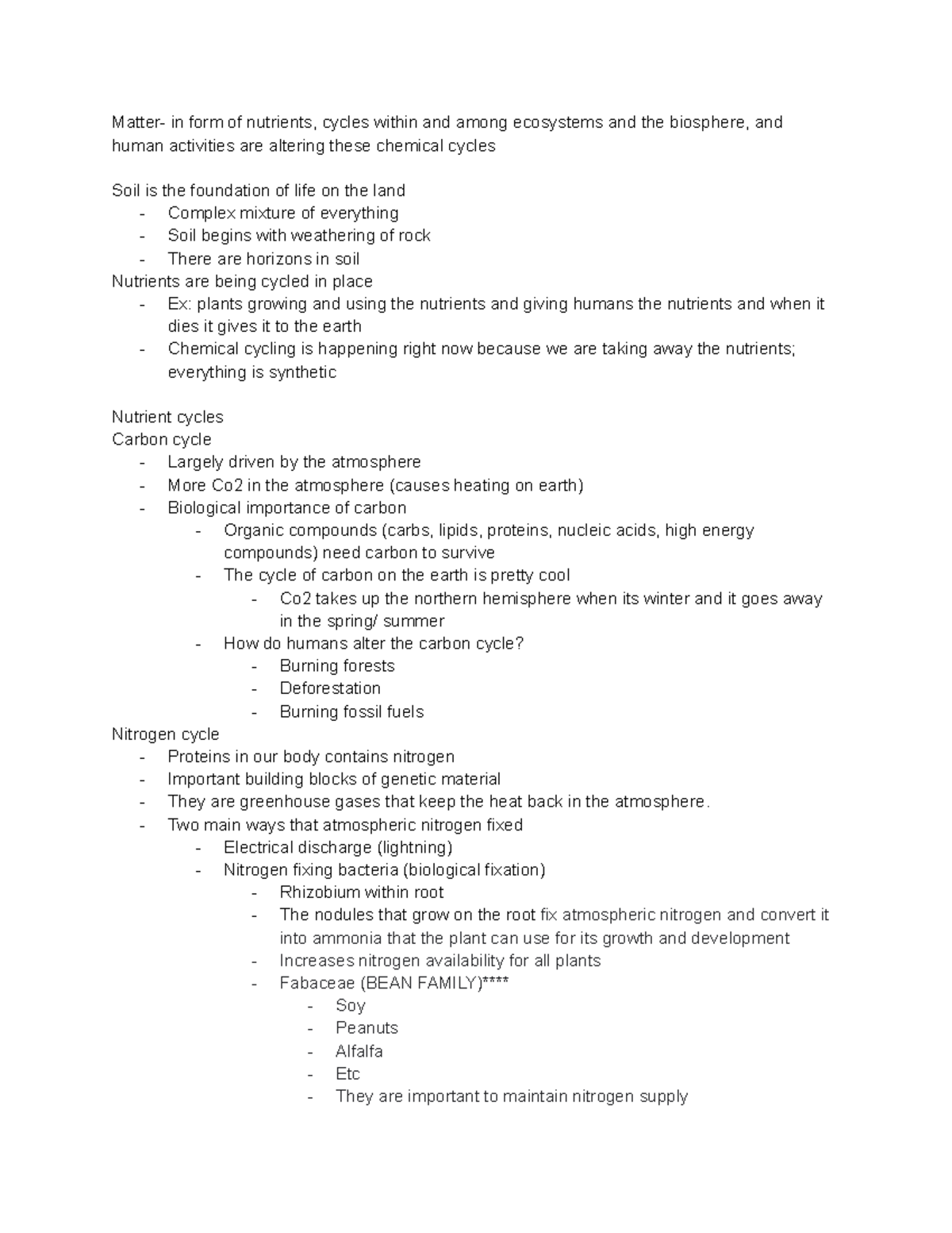 Chapter 5 nutrient cycling - Matter- in form of nutrients, cycles ...