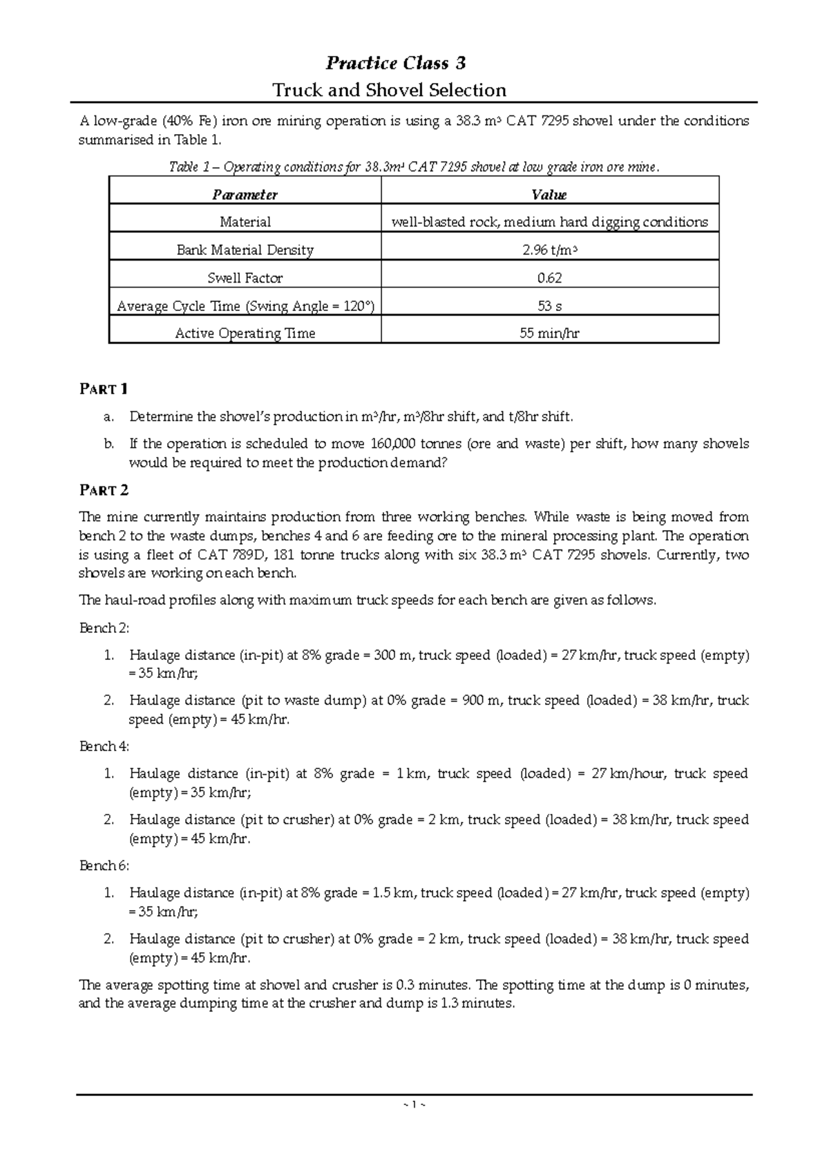 Practice 3 - practise class 3 - ~ 1 ~ Practice Class 3 Truck and Shovel ...