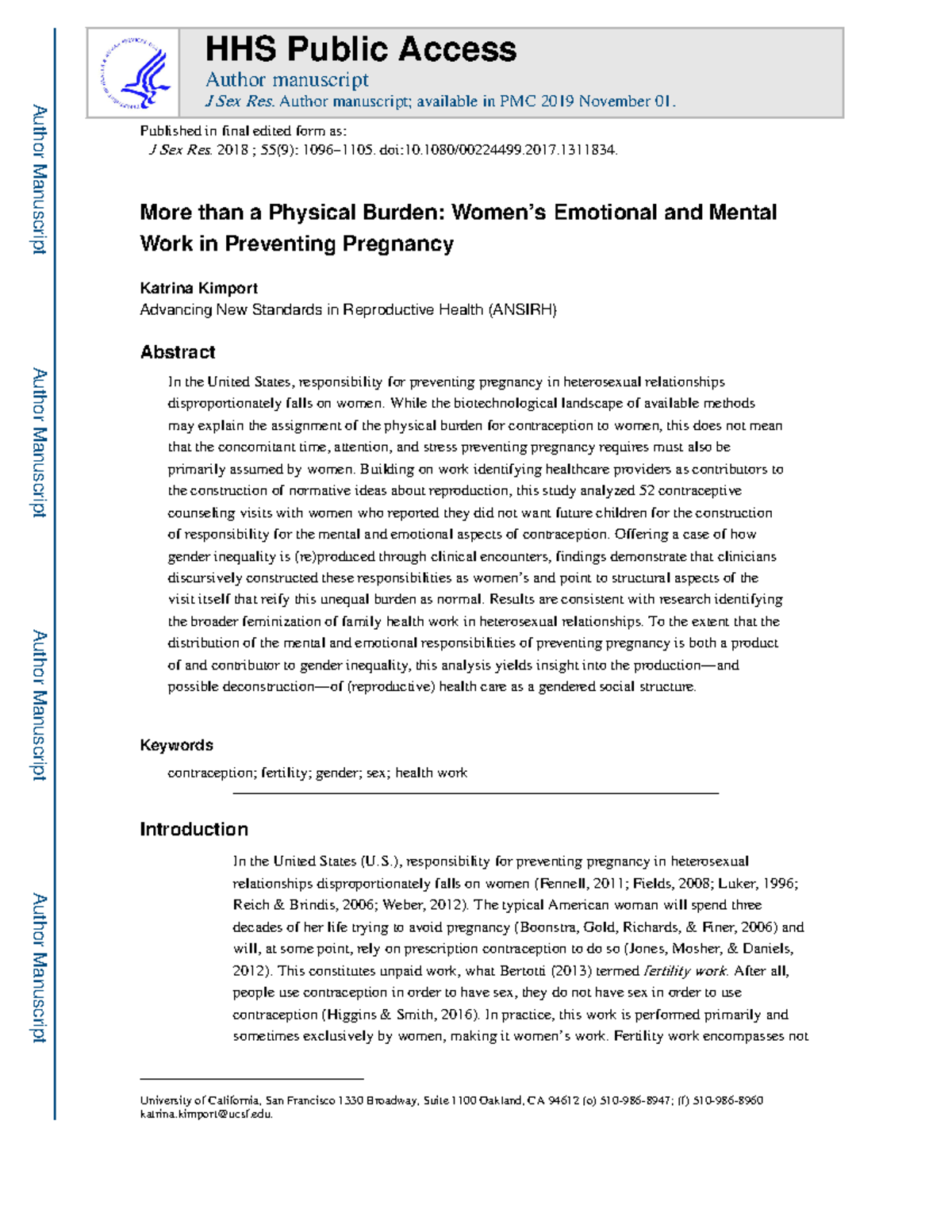 More than a physical burden (Kimport 2018 ) - More than a Physical ...