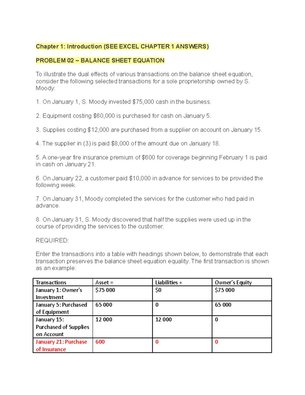 Accounting Chapter 1-3 - Chapter 1: Introduction (SEE EXCEL CHAPTER 1 ...