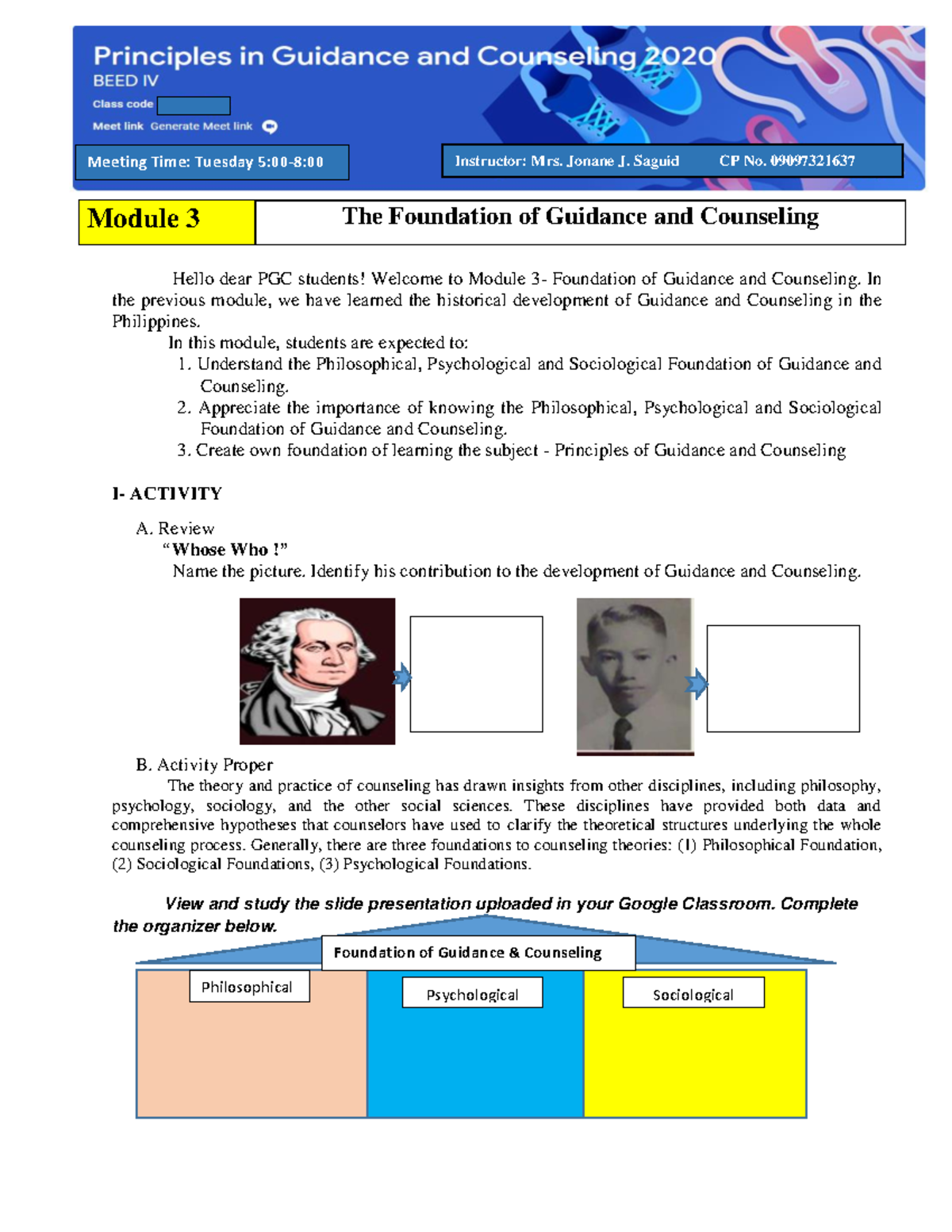 479857137-Module-3 - Philosophy - Hello dear PGC students! Welcome to ...