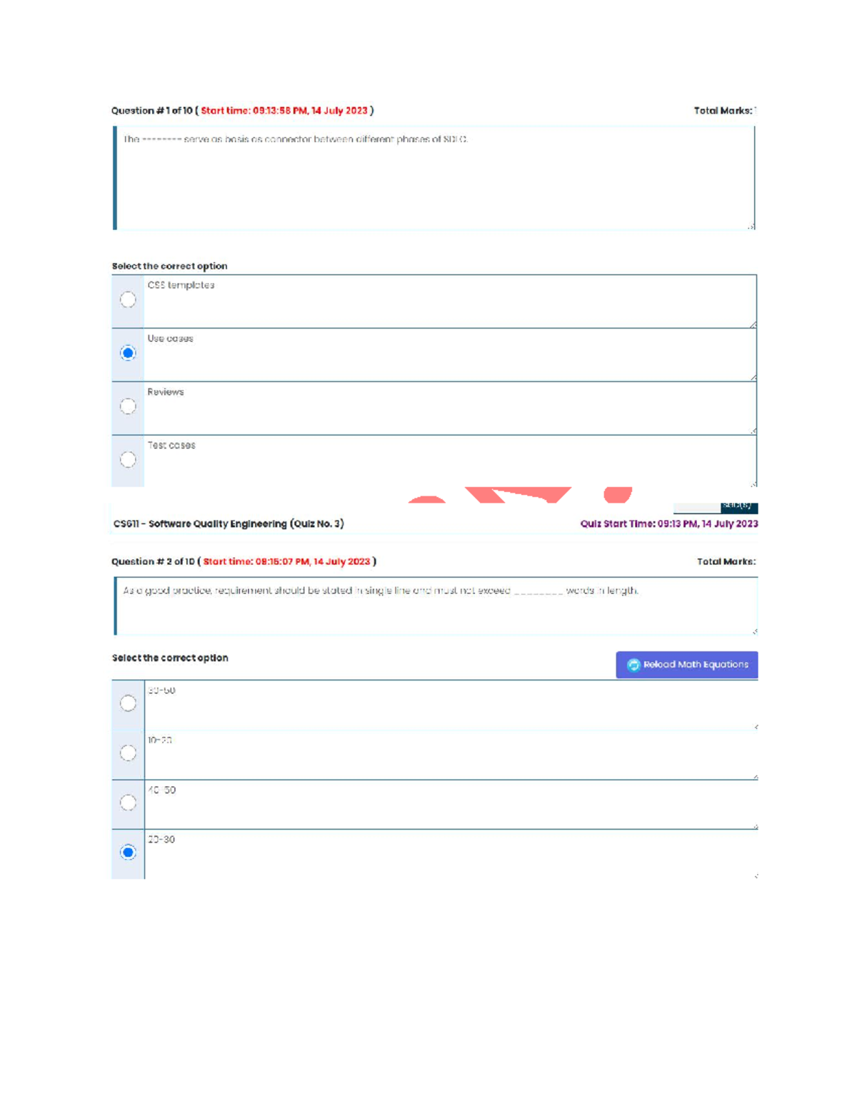 Cs 611 Quiz 3 Solution by Lucky - Software quality engineering - Studocu