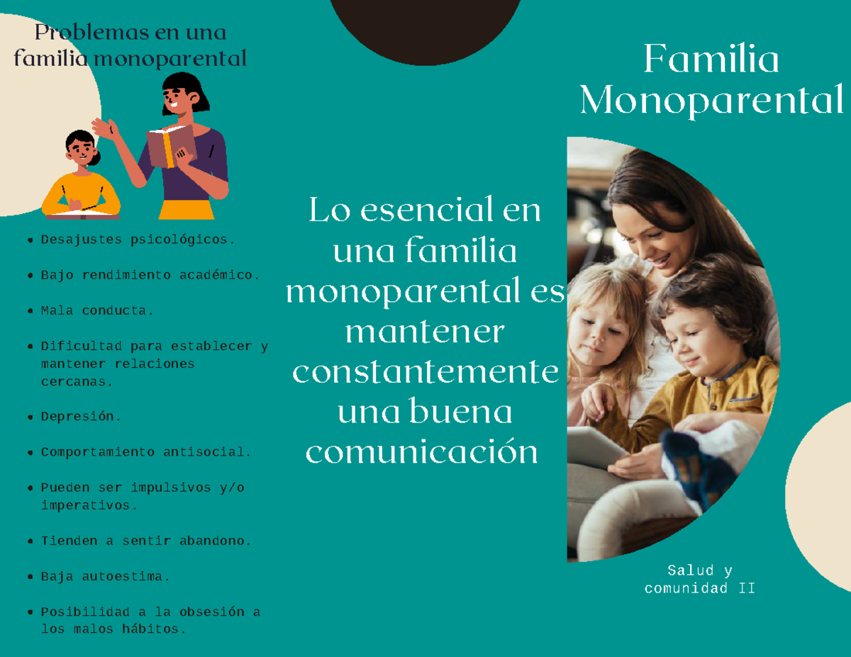 Triptico- Familia Monoparental - Lo esencial en una familia ...