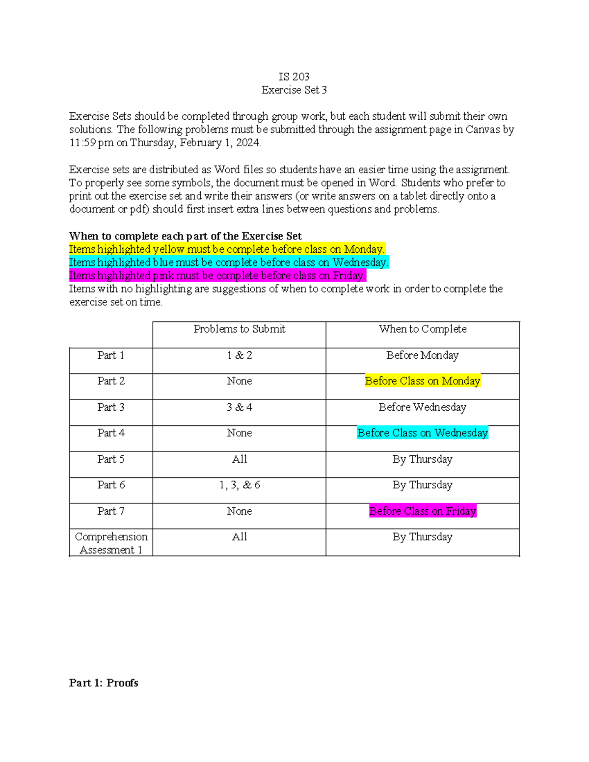 Exercise Set 3/Comprehension Assessment - IS 203 Exercise Set 3 ...