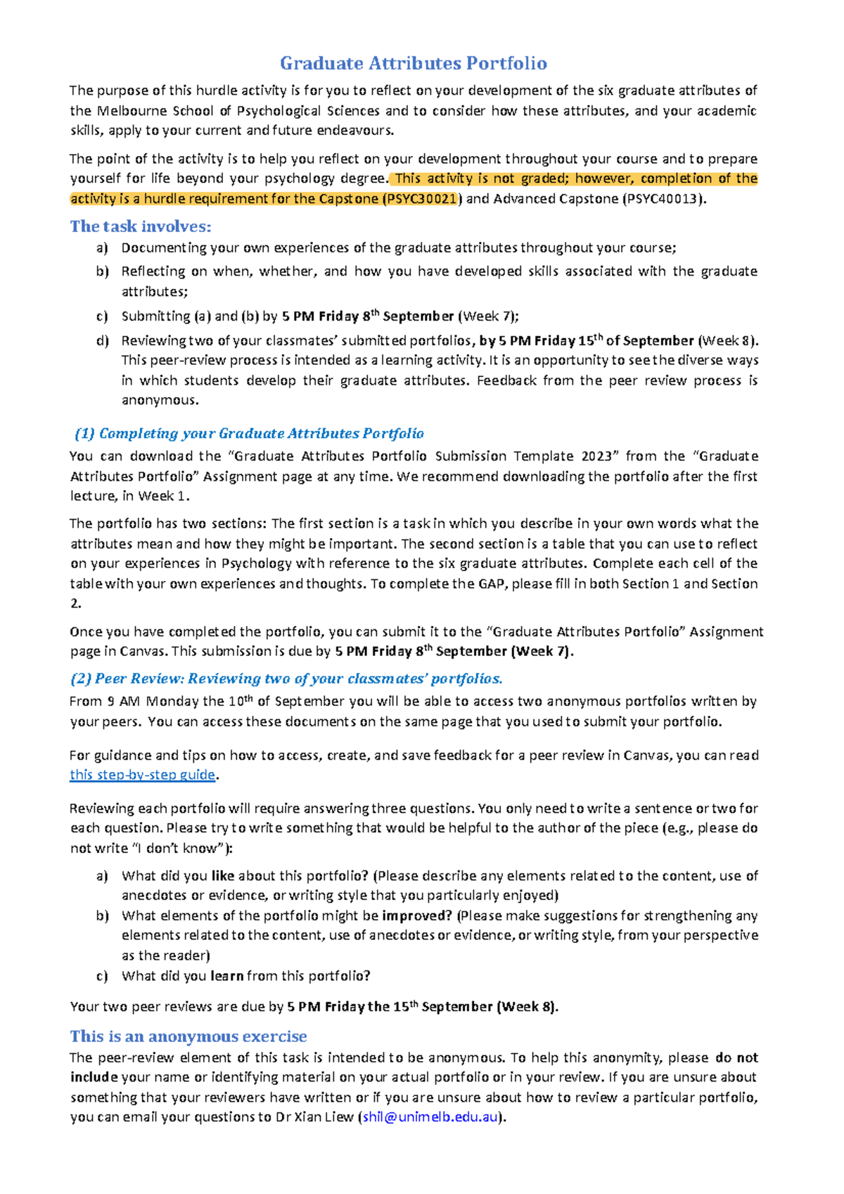 2023 Graduate Attributes Portfolio - Guide - Graduate Attributes ...