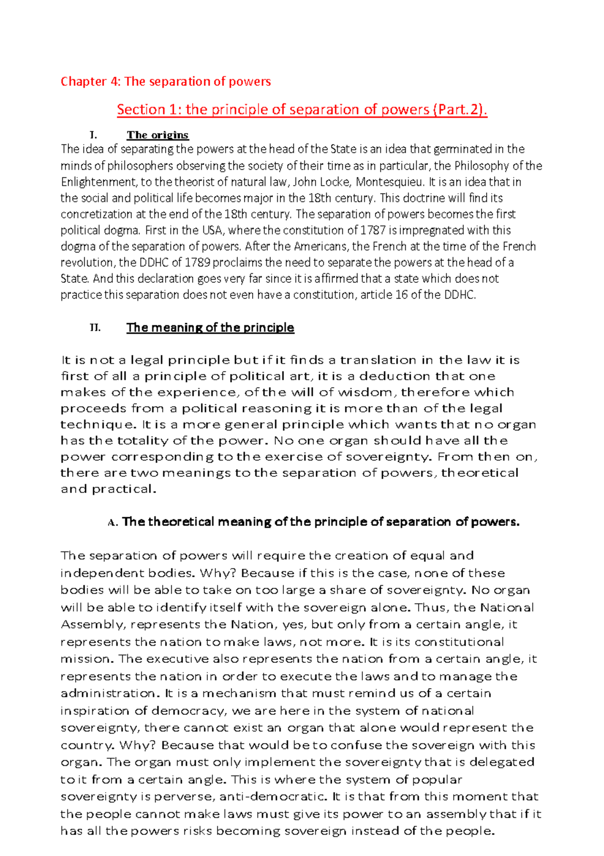 Chapter 4 Section 1 Part.2 - Chapter 4: The separation of powers ...