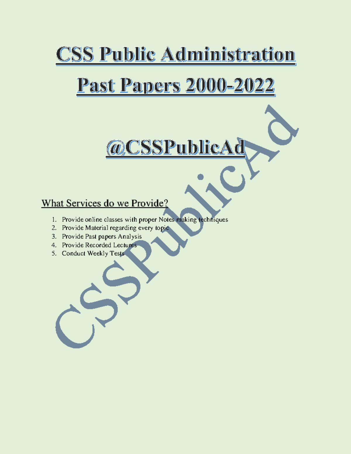 CSS Public Administration Past Papers compiled 2000-2022 - What ...
