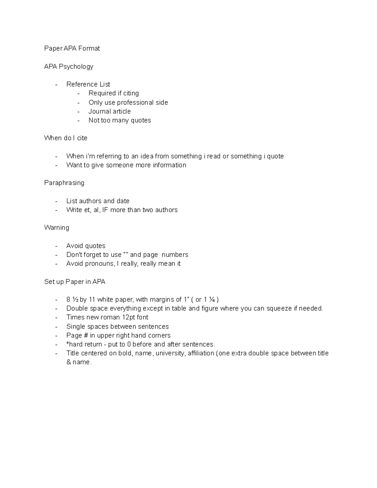 Learning Psych #4 - Paper APA Format APA Psychology Reference List ...