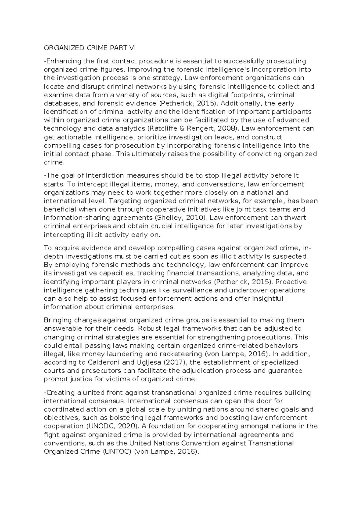 Organized Crime PART VI - ORGANIZED CRIME PART VI -Enhancing the first ...