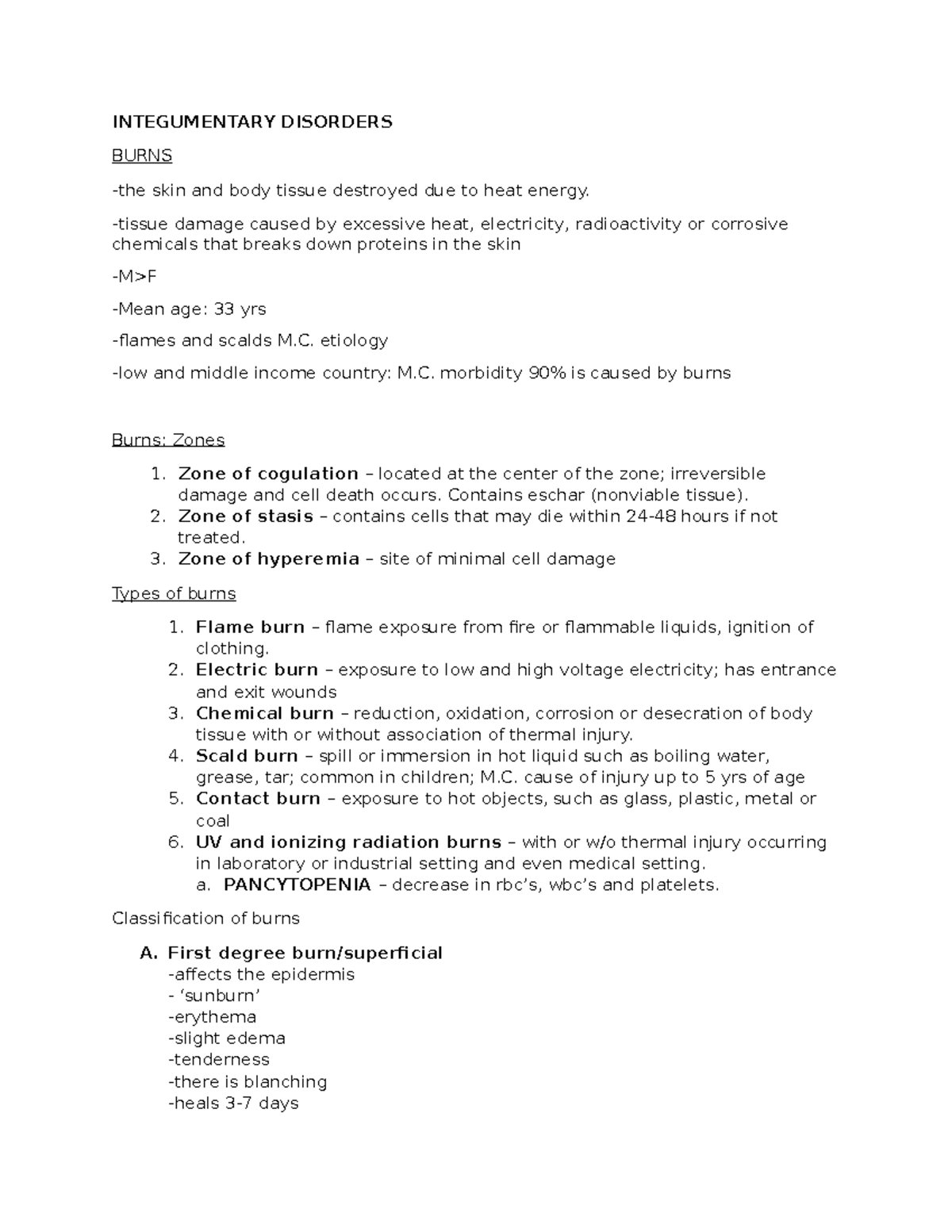Integumentary Disorders - INTEGUMENTARY DISORDERS BURNS -the skin and ...
