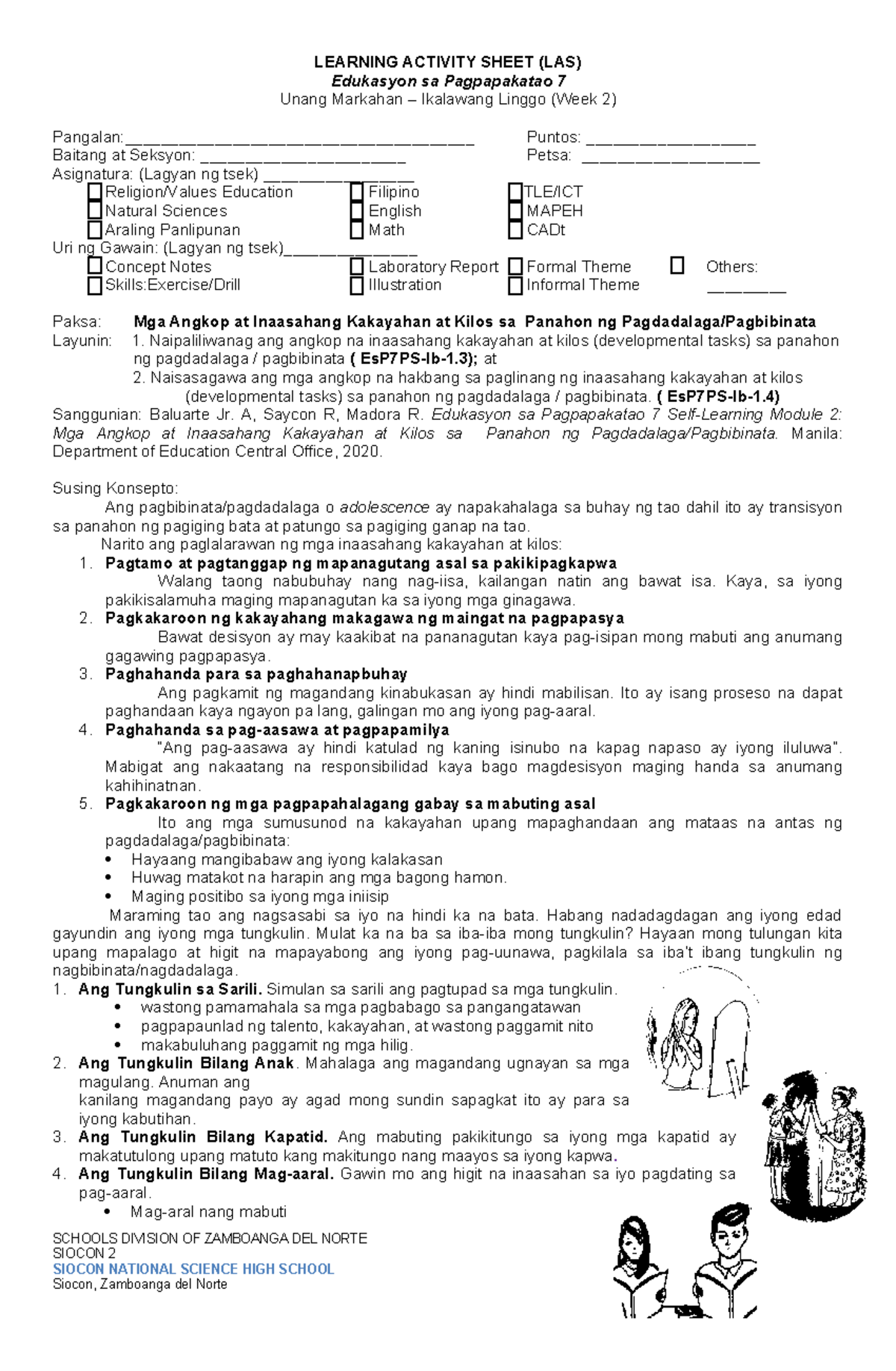 LAS 2 Angkop NA Kilos NG Binata AT Dalaga - LEARNING ACTIVITY SHEET ...