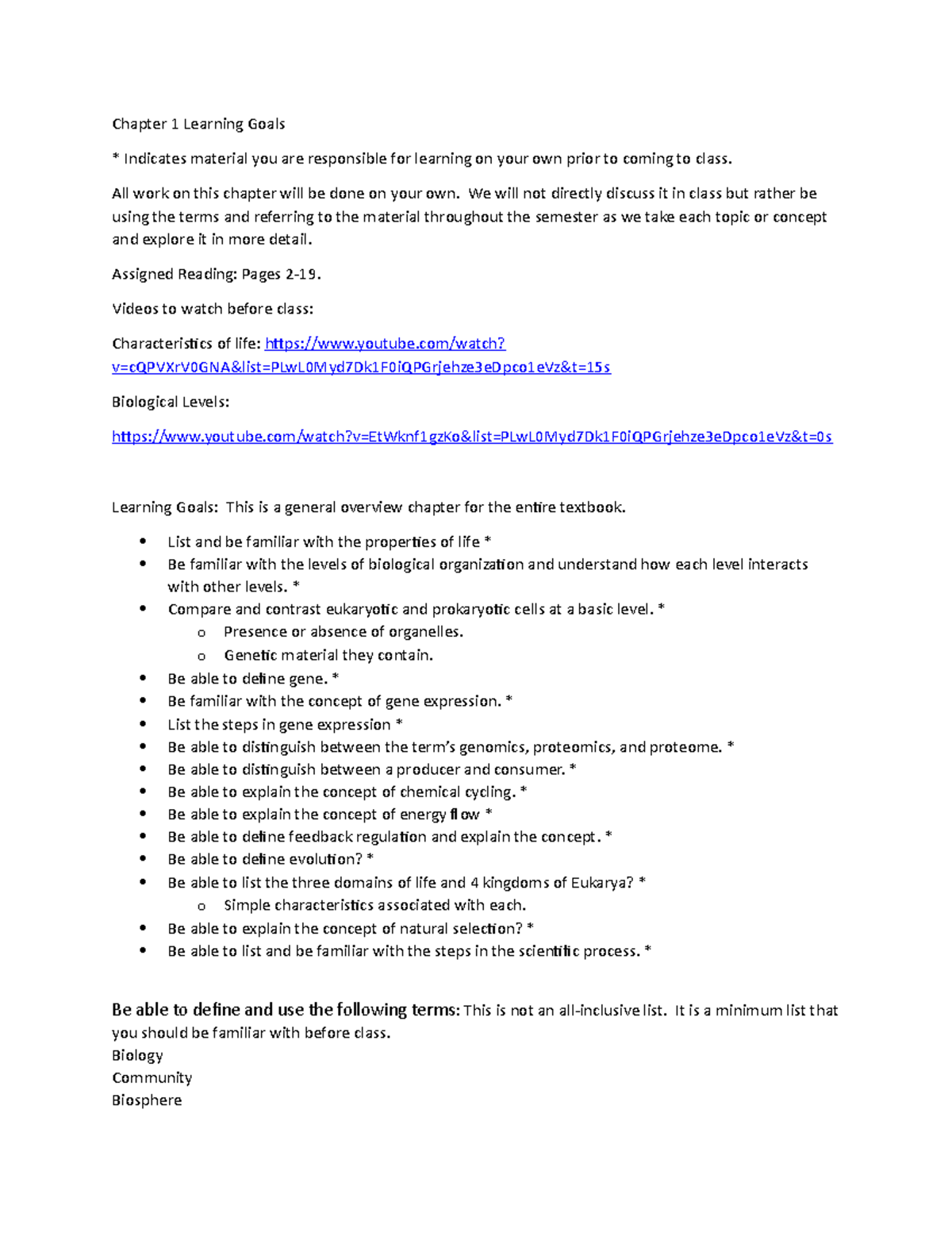 Chapter 1 Learning Objectives - Chapter 1 Learning Goals Indicates ...