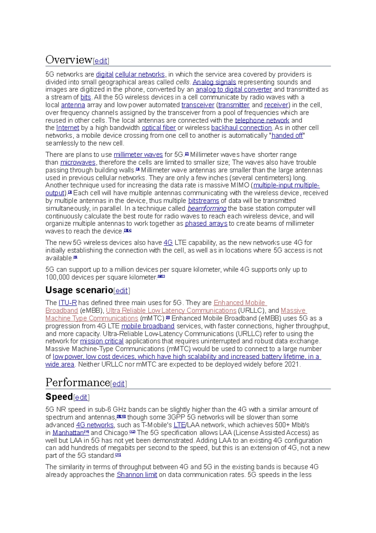 CHM131 - Study CASE 5G TECH - Overview[edit] 5G networks are digital ...