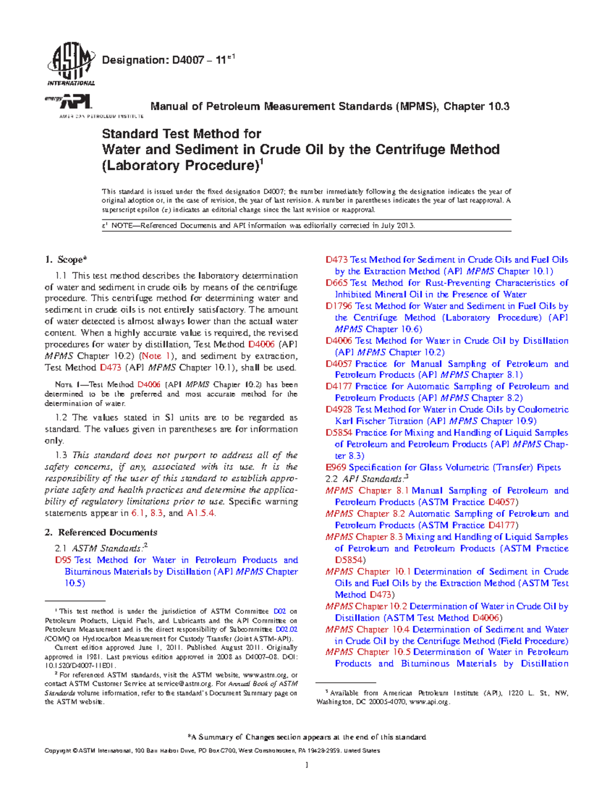 D 4007 - 11e1 - NORMA ASTM D 4007 - Designation: D4007 − 11 ́ 1 Manual ...