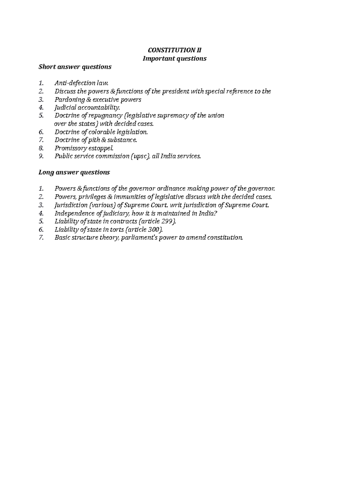 Constitution II A - its very nice website - CONSTITUTION II Important ...