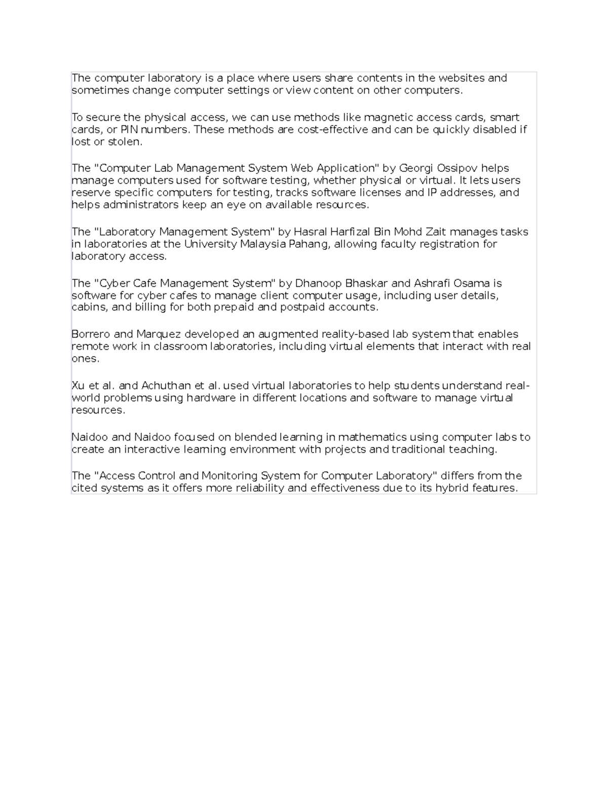 Report - Lecture notes on computer science - The computer laboratory is ...