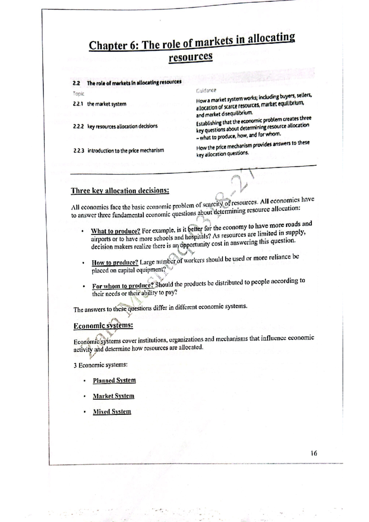 Role of market in allocating resources - Economics o levels - Studocu