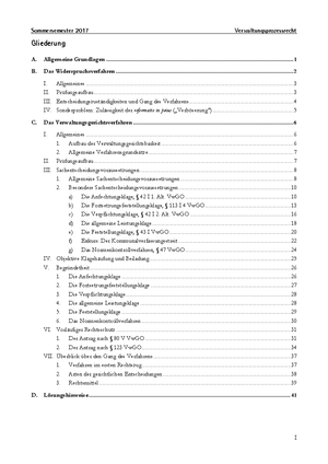 Übersicht Klagearten Vw GO - Anfechtungsklage - § 42 I Alt. 1 VwGO Zur ...