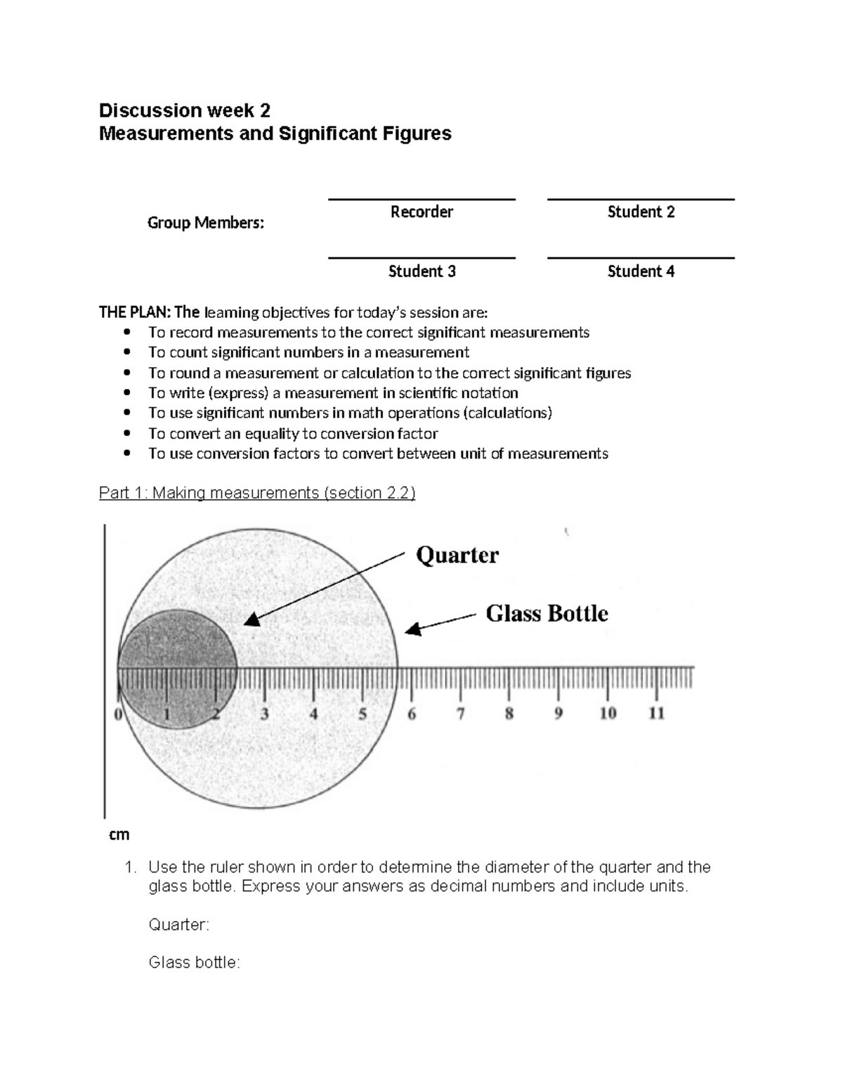 Discussion week 2 - Dis - Discussion week 2 Measurements and ...