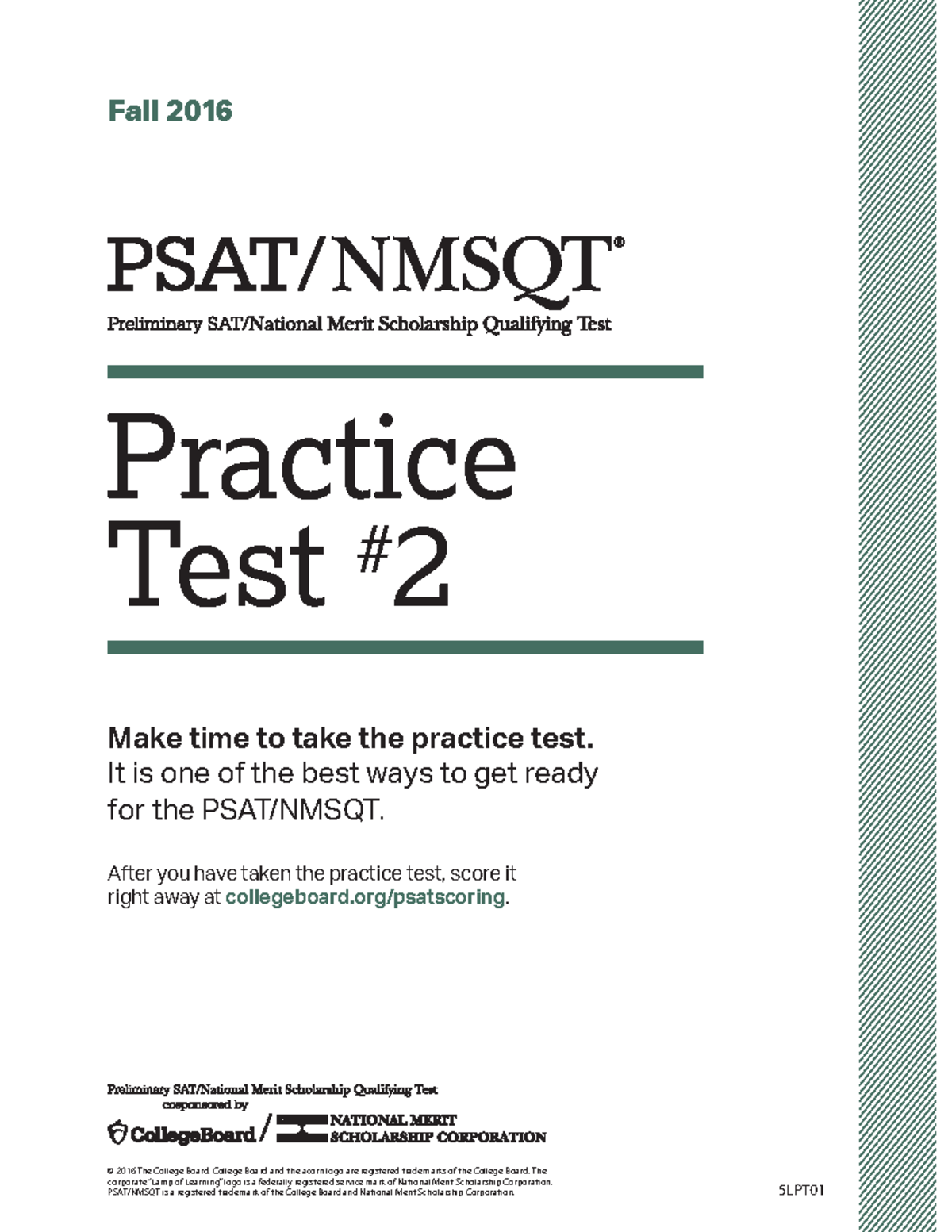 Psat nmsqt practice test 2 - XXXXXX Fall 2016 Practice Test 2 Make time ...