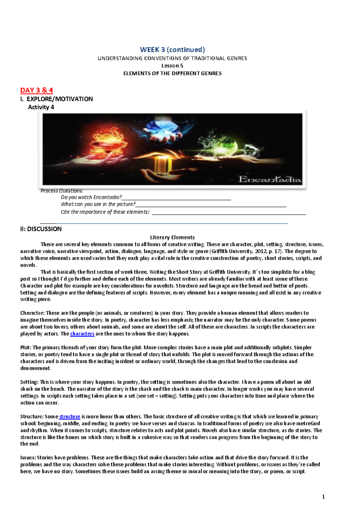 Creative Non-Fiction (Week 3) 2 - WEEK 3 (continued) UNDERSTANDING ...