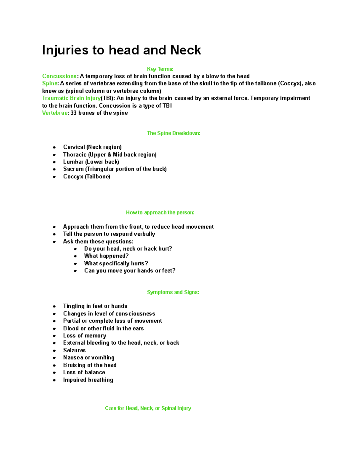 Chapter 13 Injuries To Head & Neck - Injuries to head and Neck Key ...