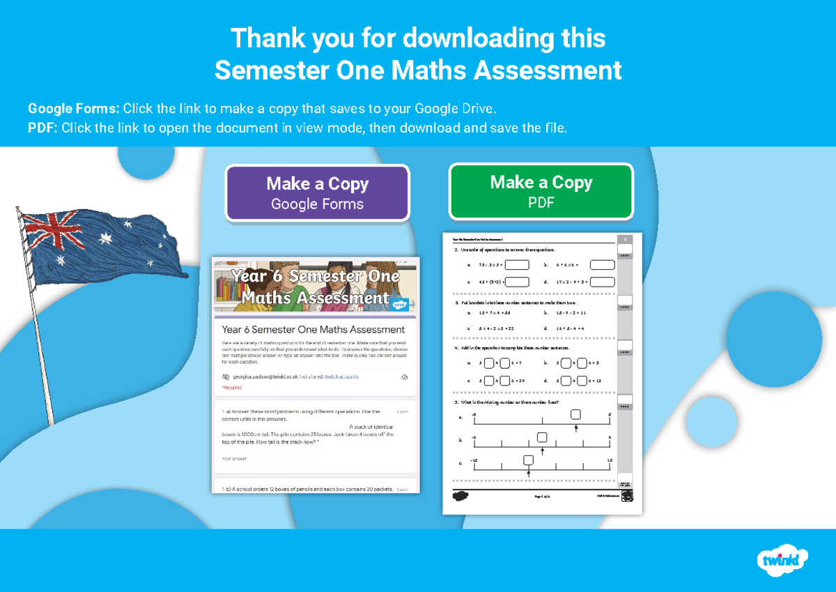 Au-n-2548835-year-six-semester-one-maths-assessment ver 9 - Thank you ...