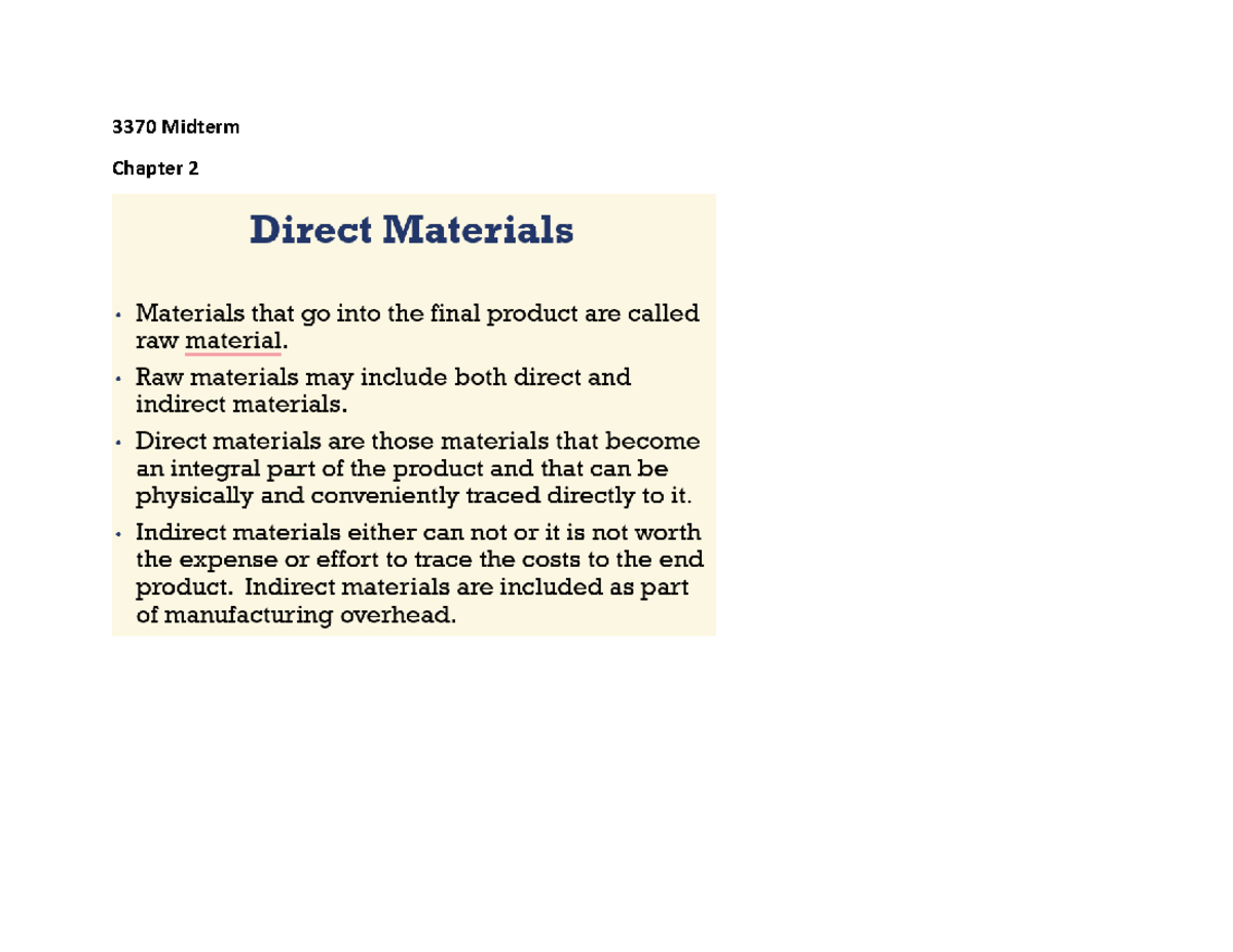 3370 Midterm - 3370 Midterm Chapter 2 Overtime Premium’s - The overtime ...