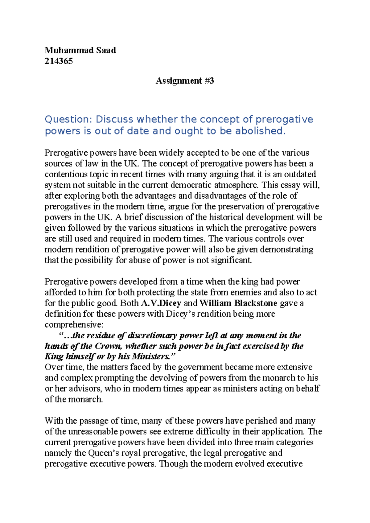 PL 3 - public assignment - Muhammad Saad 214365 Assignment # Question: Discuss whether the ...