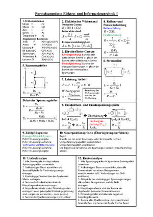 E-technik - Formelsammlung für Grundgleichungen - Elektrotechnik 1 - TU ...