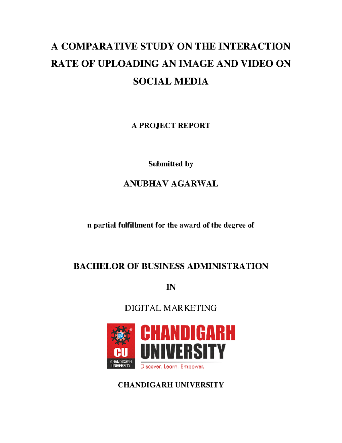 Internship Project edit - A COMPARATIVE STUDY ON THE INTERACTION RATE ...