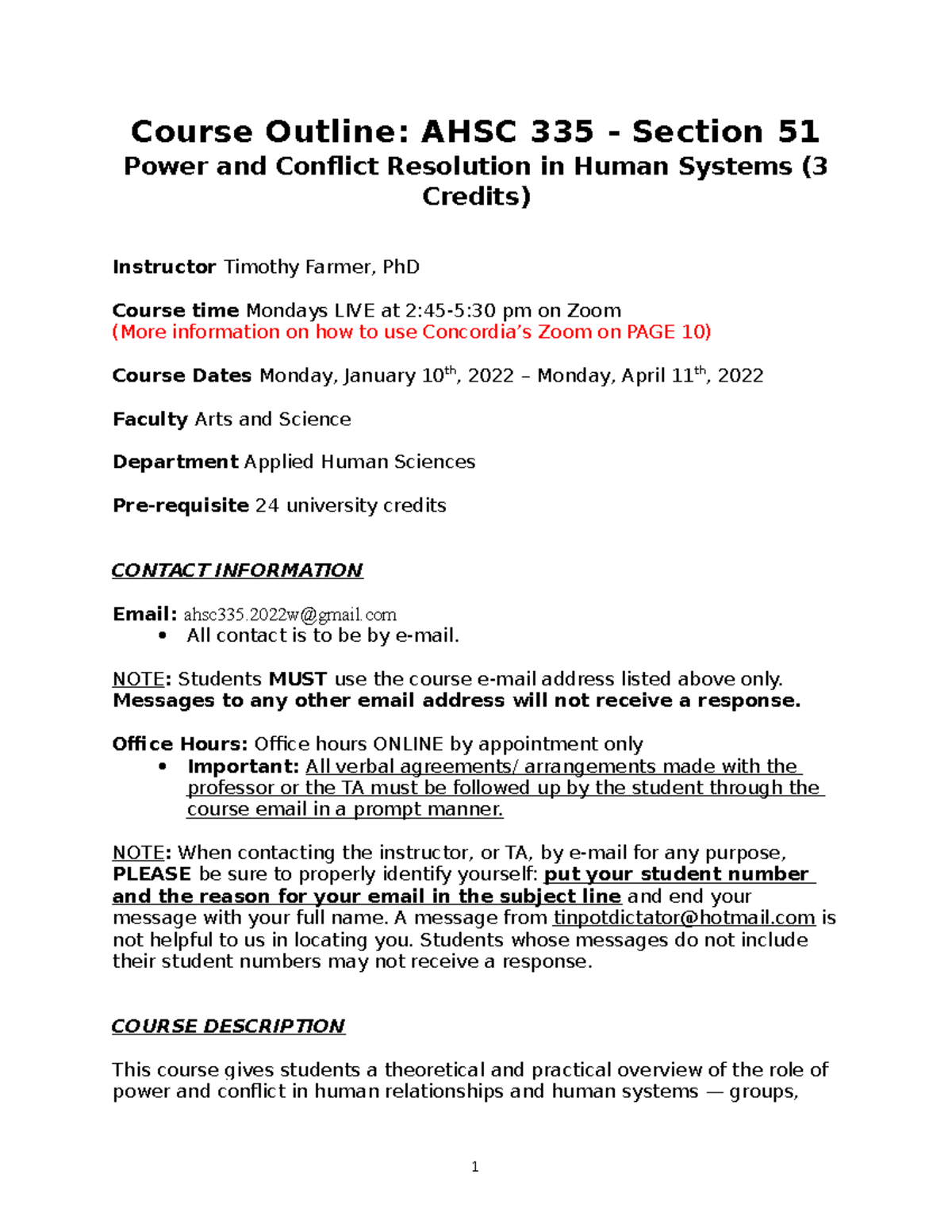 ahsc 335 course outline fall semester 2022 - Course Outline: AHSC 335 ...