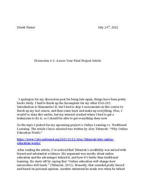 PHL 111 7-1 Final Project Critical Essay - Introduction to Critical ...