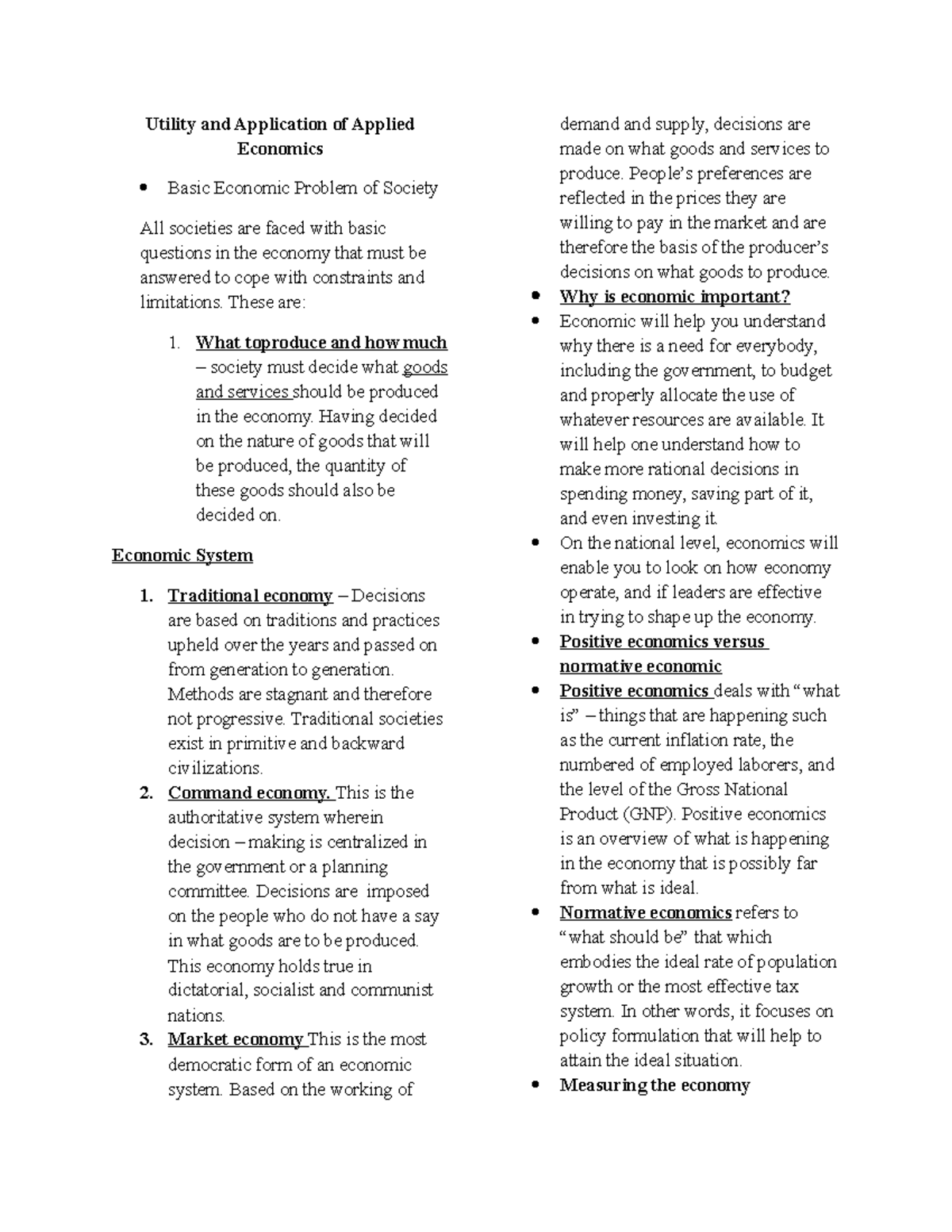 Utility and Application of Applied Economics - Utility and Application ...