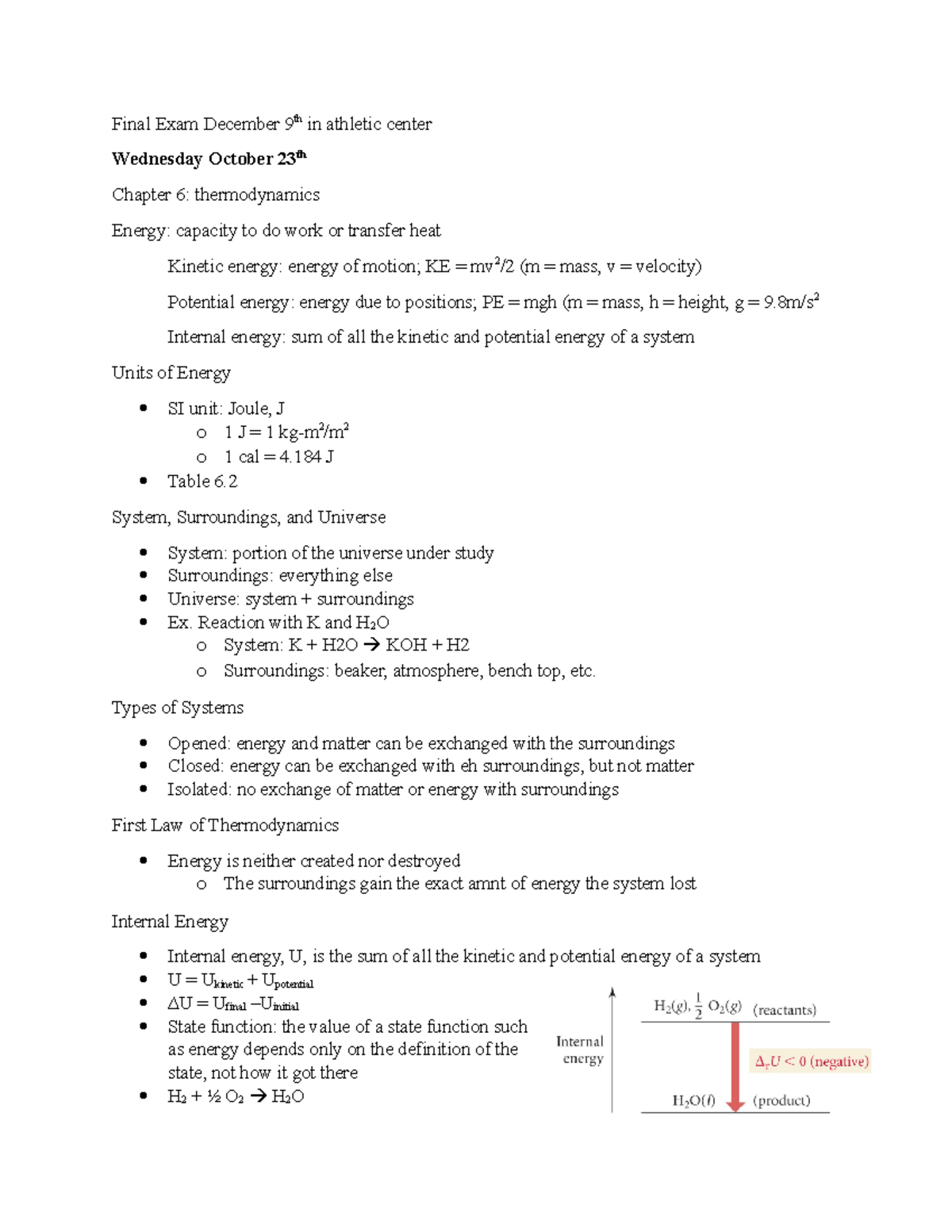 Chapter 6, Thermodynamics - CHEM 101 - UWaterloo - Studocu