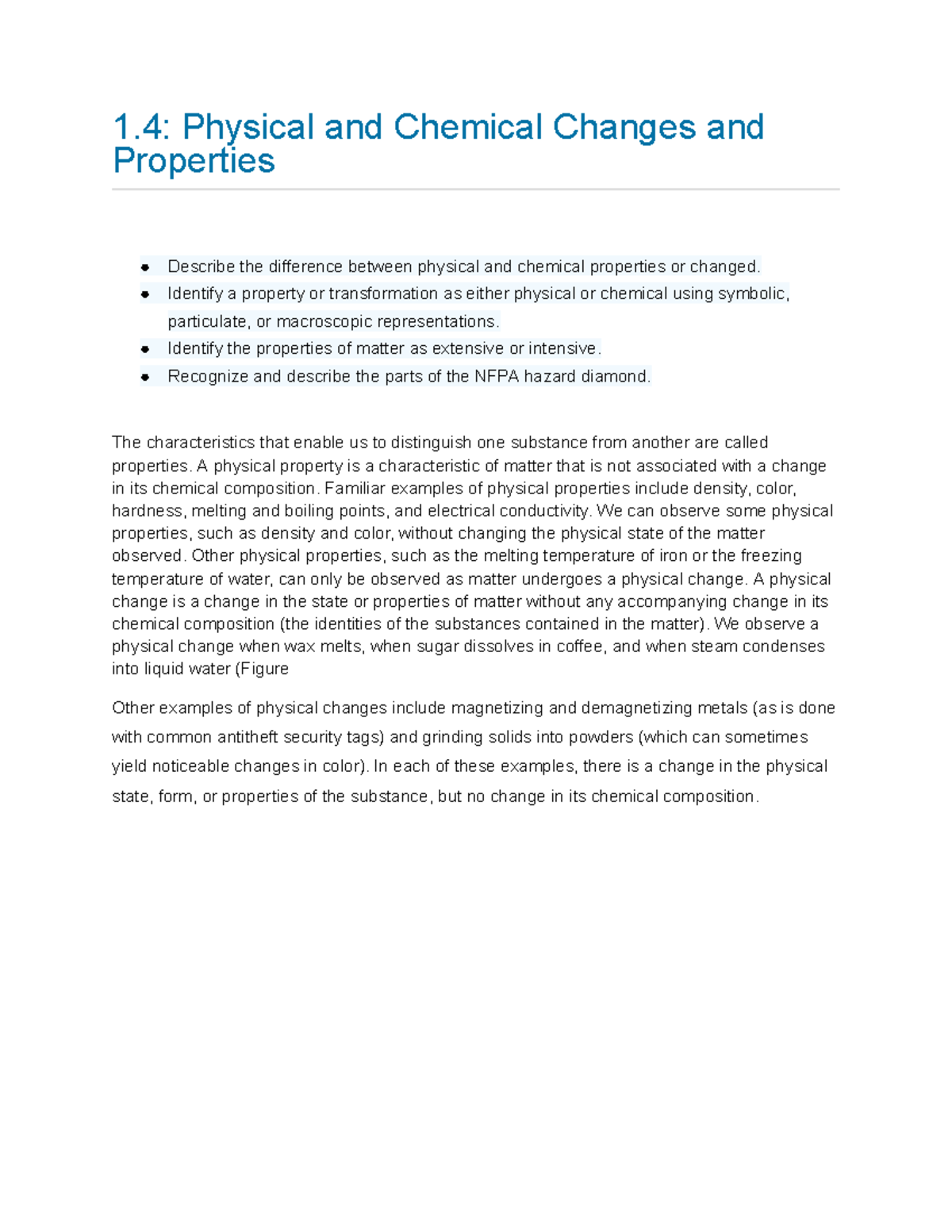 1.4 Physical and Chemical Changes and Properties - Identify a property ...