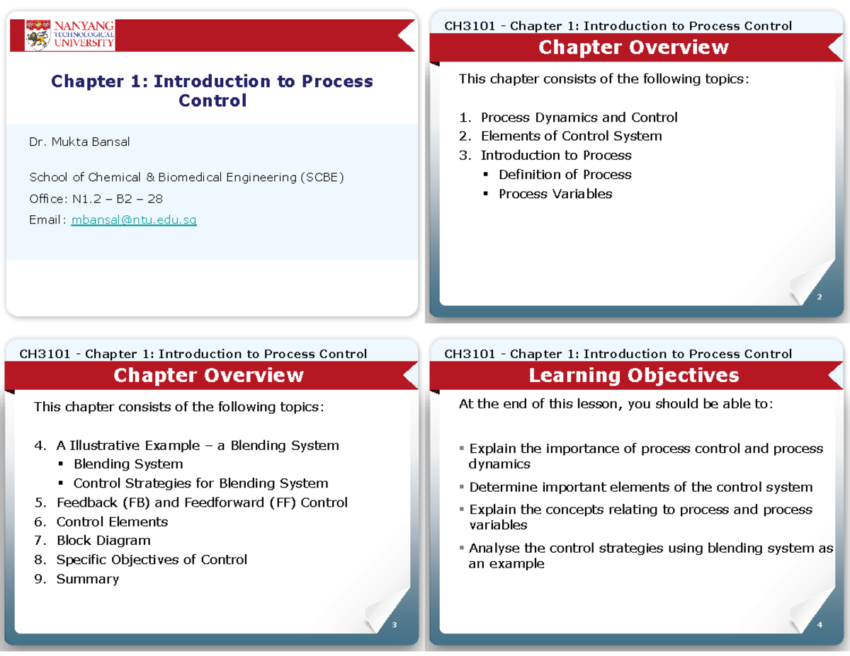 Process L1 - Dr. Mukta Bansal School of Chemical & Biomedical ...