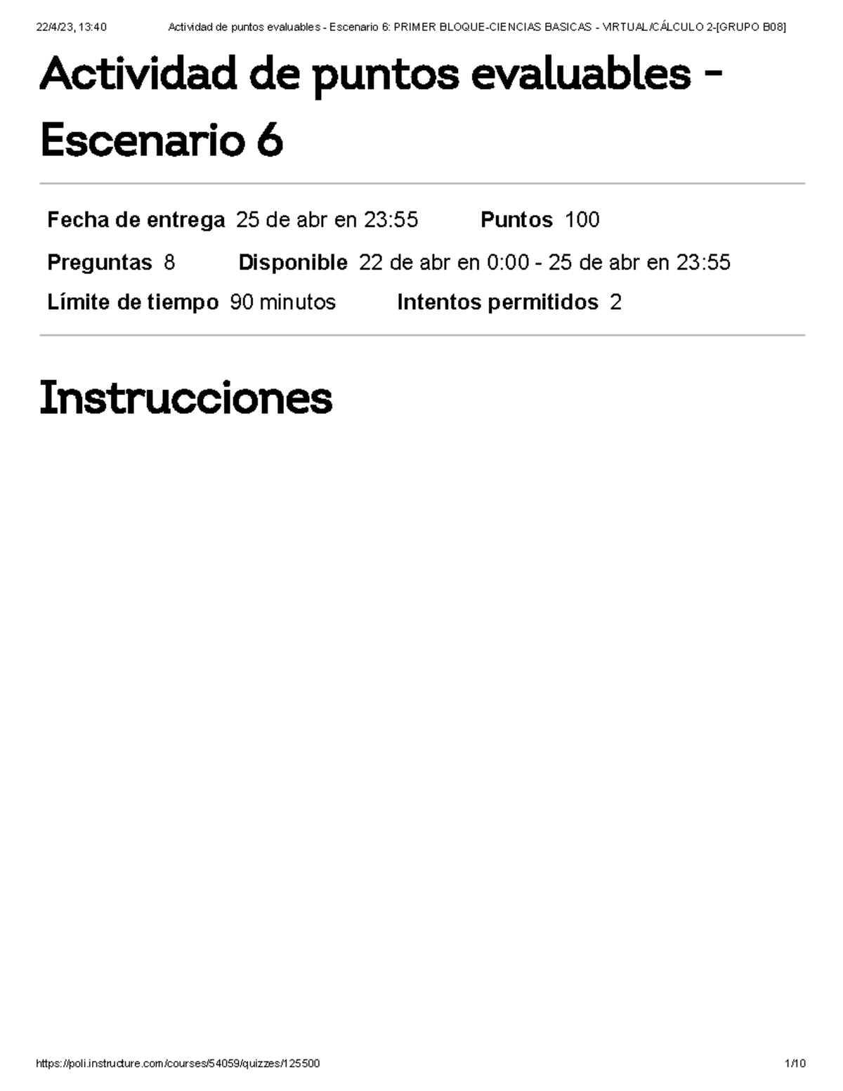 Actividad de puntos evaluables - Escenario 6 Primer Bloque- Ciencias Basicas - Virtual Cálculo 2 ...