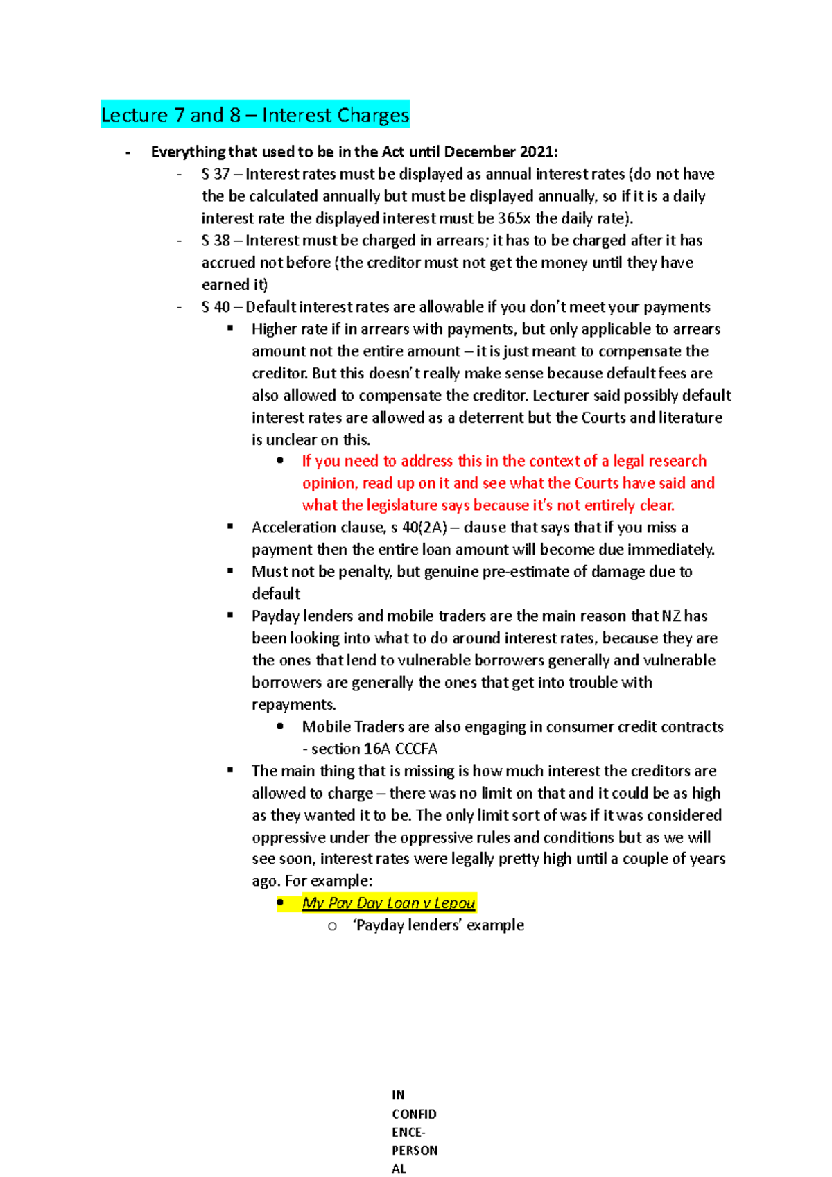 Lecture 7 and 8 - Interest Charges - Lecture 7 and 8 – Interest Charges ...