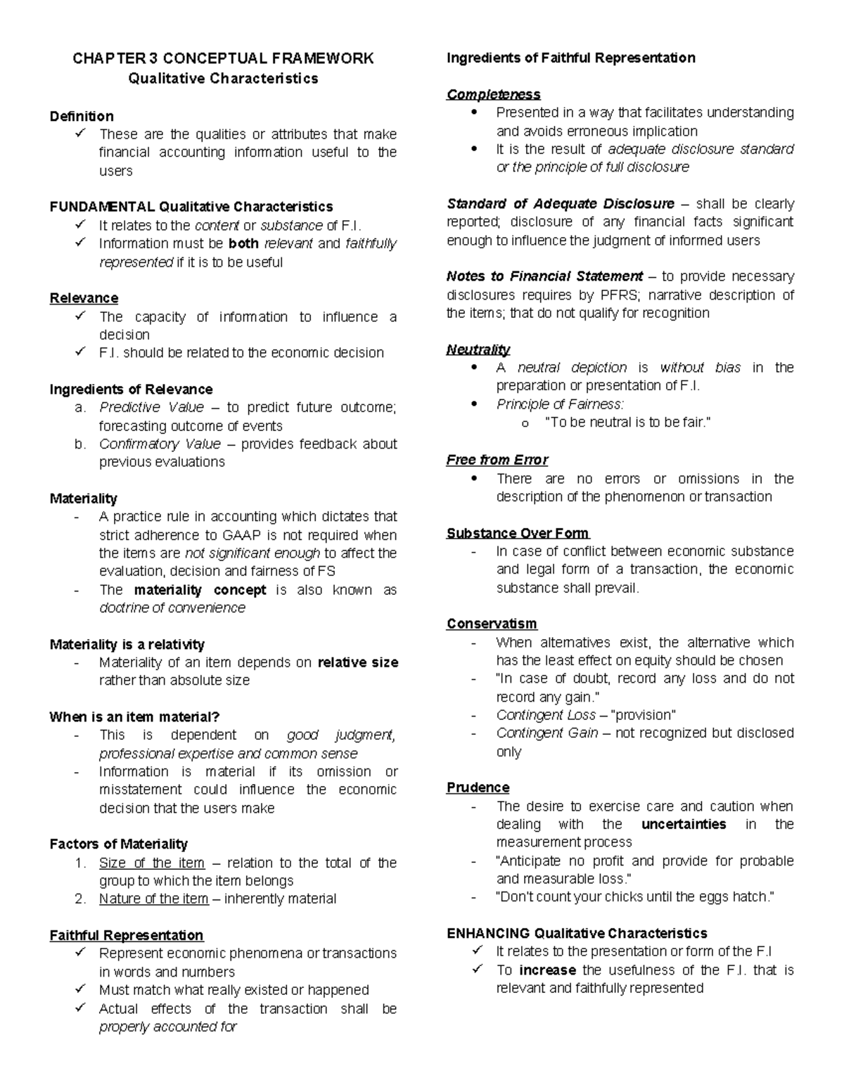 Chapter 3 CF - Qualitative Characteristics - CHAPTER 3 CONCEPTUAL ...