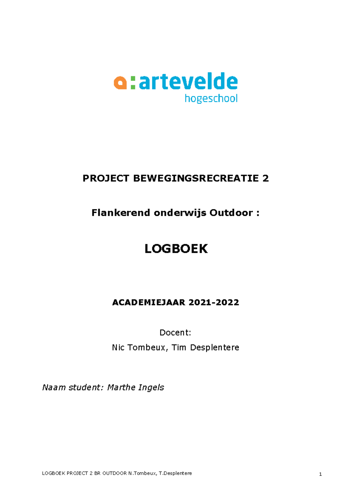 Logboek outdoor Marthe Ingels finaleversie - PROJECT BEWEGINGSRECREATIE ...