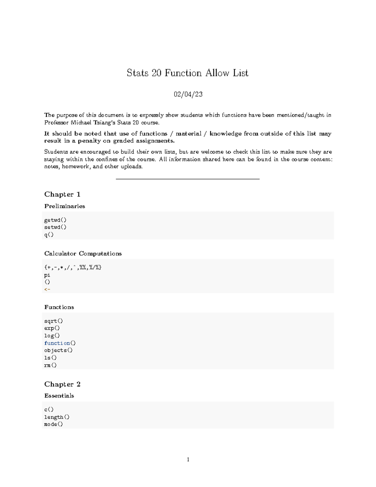 Function allow list - Stats 20 Function Allow List 02/04/ The purpose ...