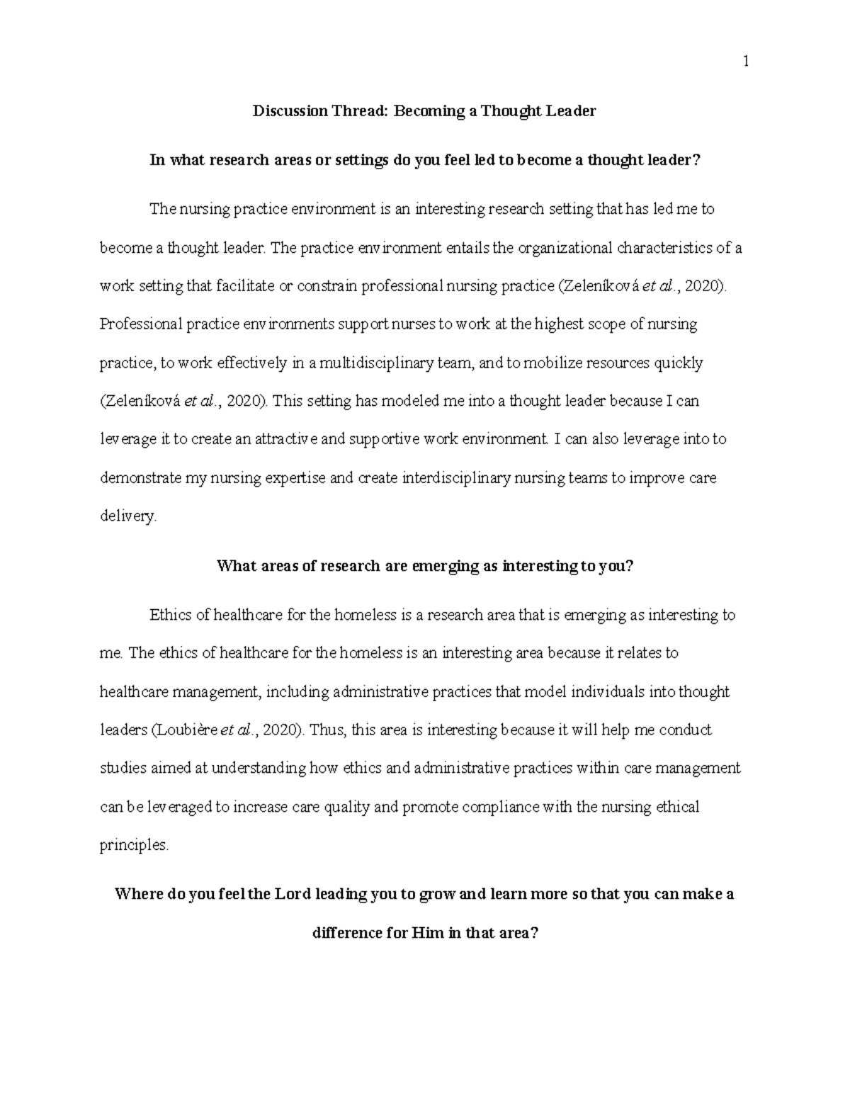 Discussion Thread Becoming a Thought Leader Revisited - 1 Discussion ...