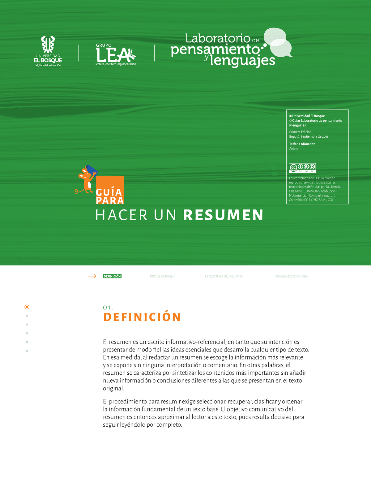 08-Guia-Resumen - resumen - GUÍA PARA DEFINICIÓN TIPO DE RESUMEN ...