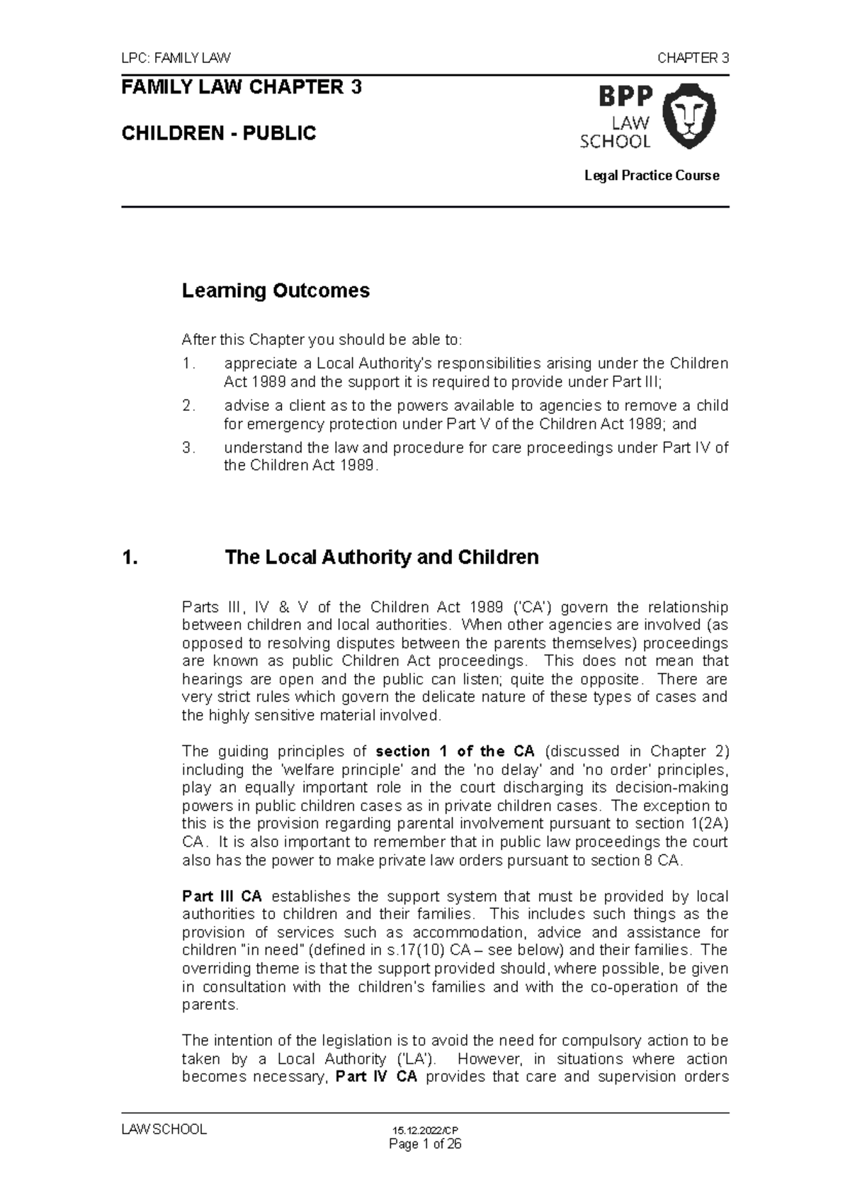 FL Chapter 3 2022-23 Public Law Children - LPC: FAMILY LAW CHAPTER 3 ...