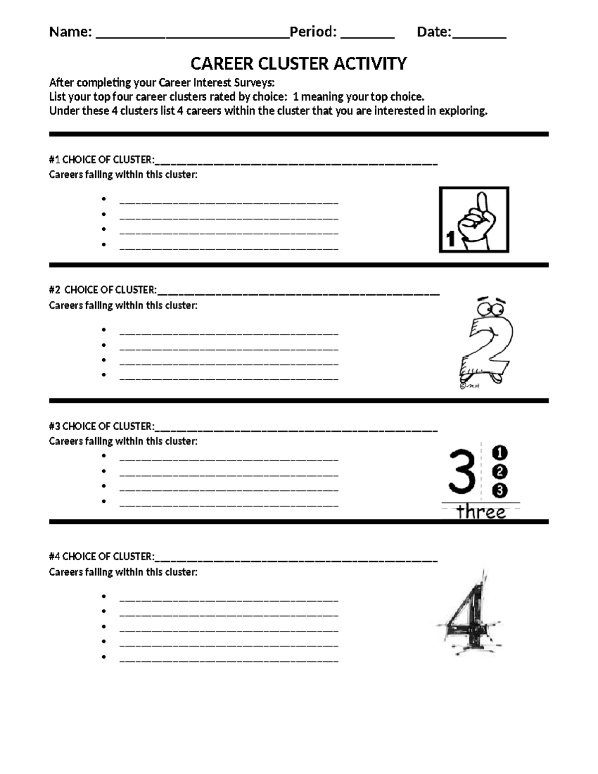 Career Cluster Activity Ed - Name: __________________Period ...