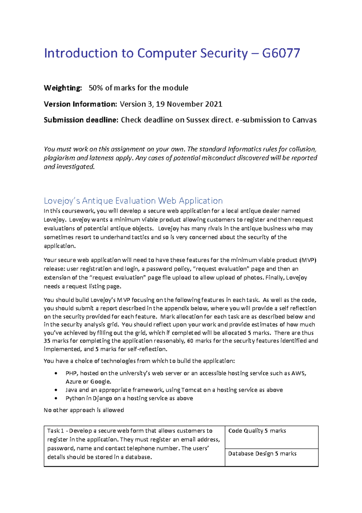 Coursework G6077 2021 lovejoy - Introduction to Computer Security – G ...