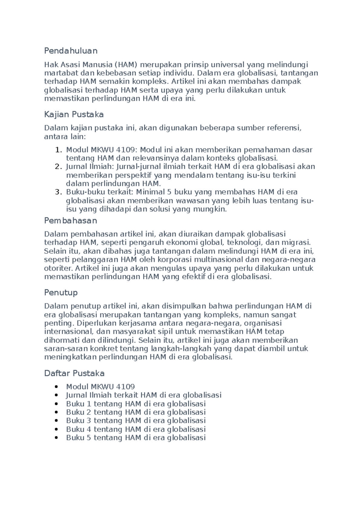 Pendahuluan - askme - Pendahuluan Hak Asasi Manusia (HAM) merupakan ...