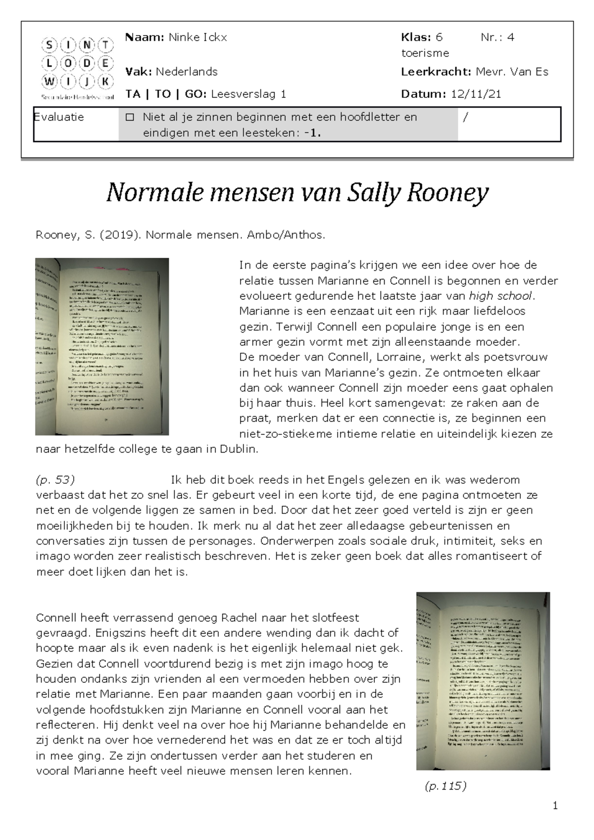 21-22 6 TR Ninke Ickx bb1 - Normale mensen van Sally Rooney Rooney, S ...
