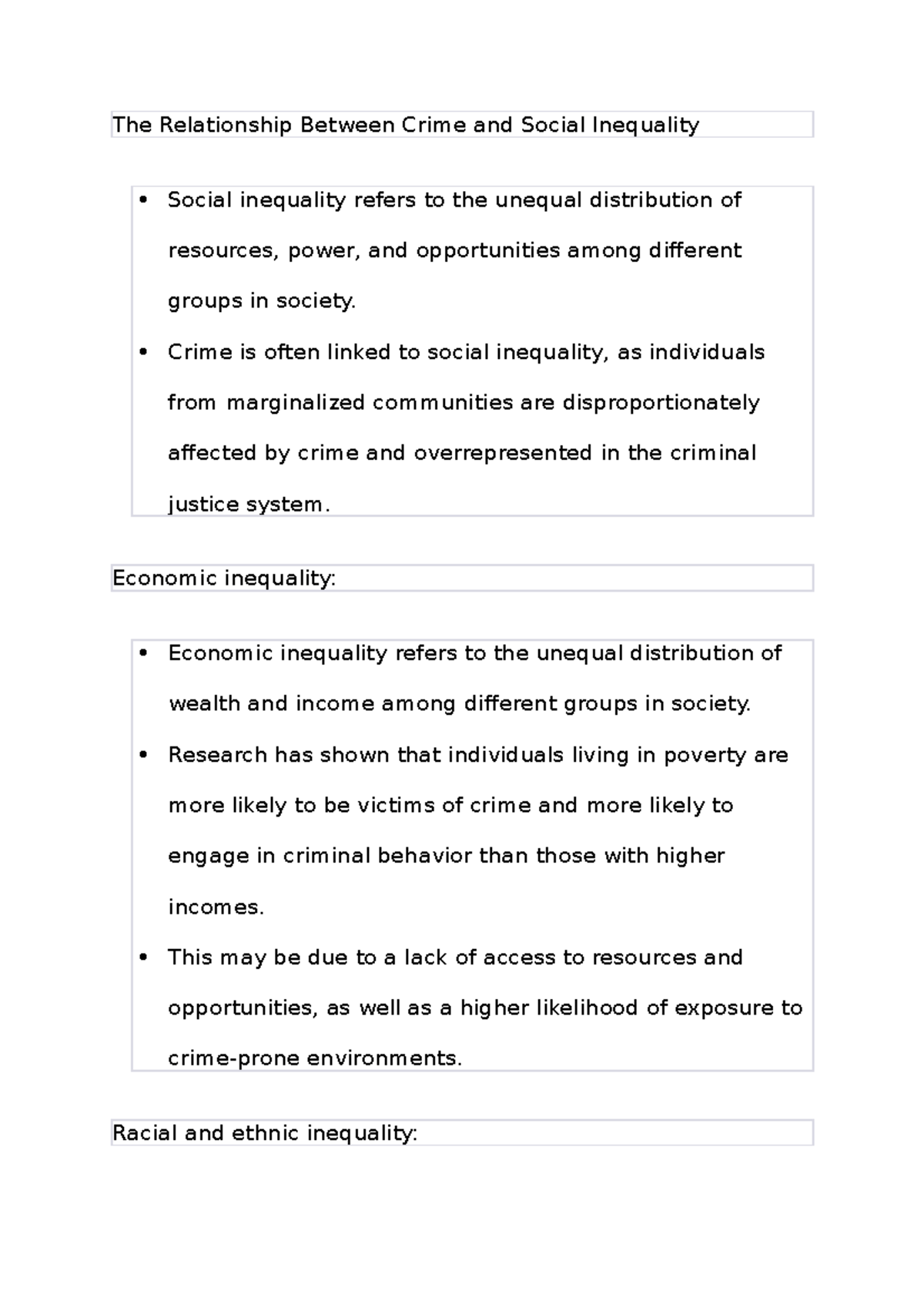 The Relationship Between Crime and Social Inequality - Crime is often ...